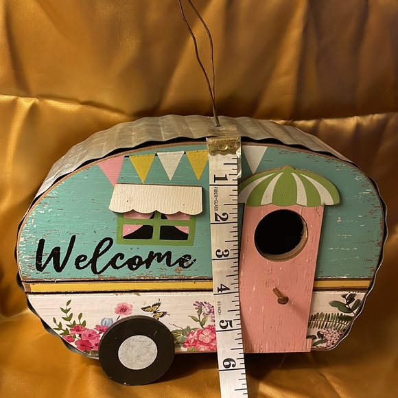 Old East Main Co | Accents | Camper Birdhouse Wooden With Ridged Metal ...